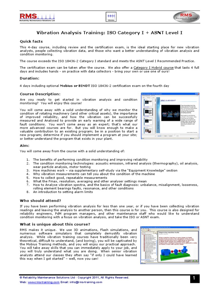 Vibration Analysis Iso Cat I Asnt Level I 1305326781 PDF | PDF ...