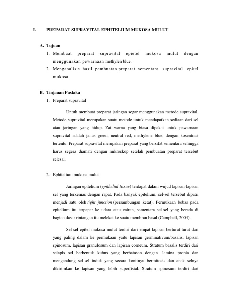 Preparat Supravital Epitelium Mukosa Mulut | PDF