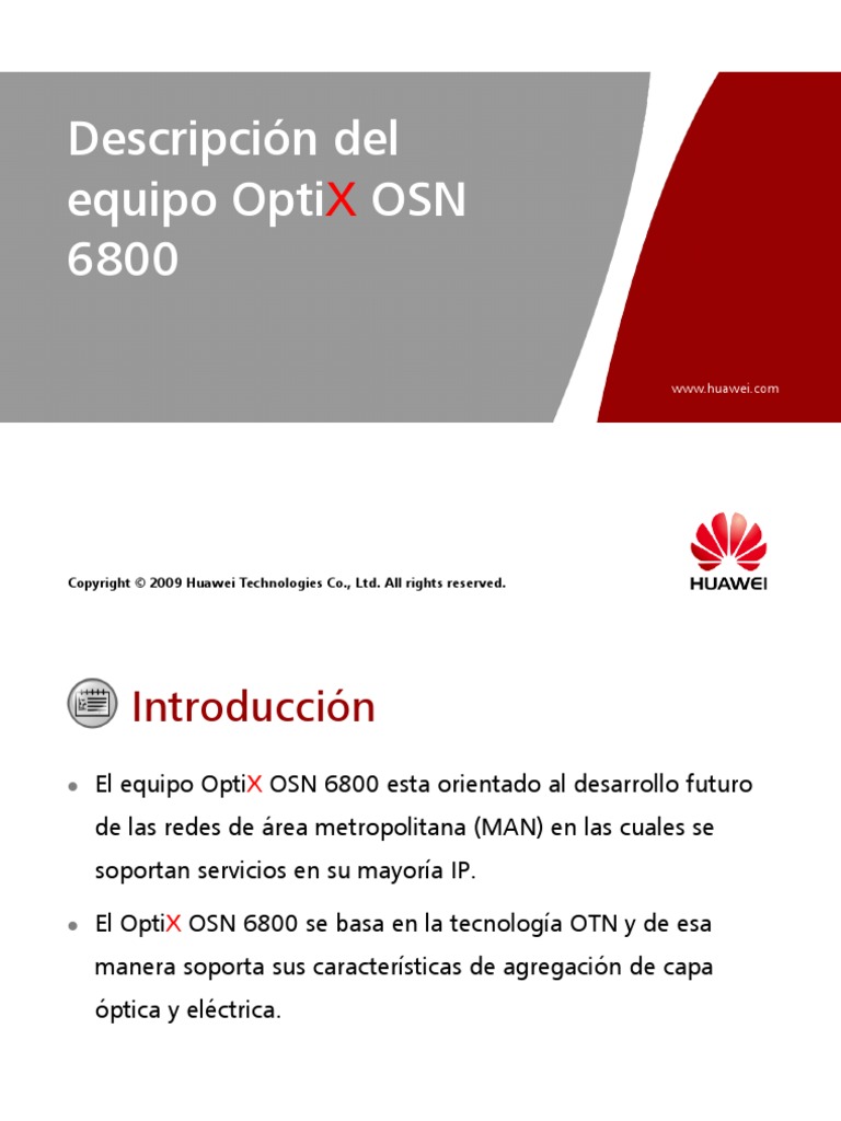 OptiX OSN 6800 Hardware Description ISSUE1.05 (Es) | PDF ...