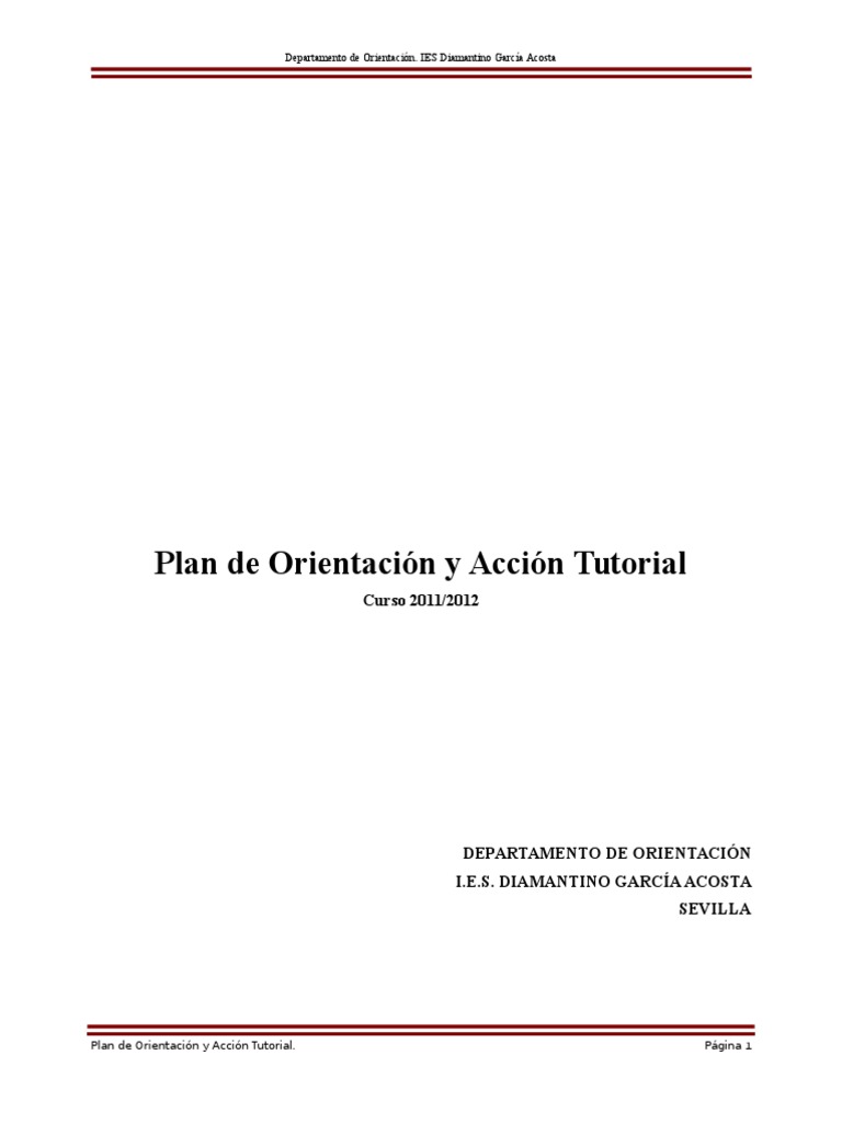 Plan de Accion Tutorial | Descargar gratis PDF | Educación especial ...