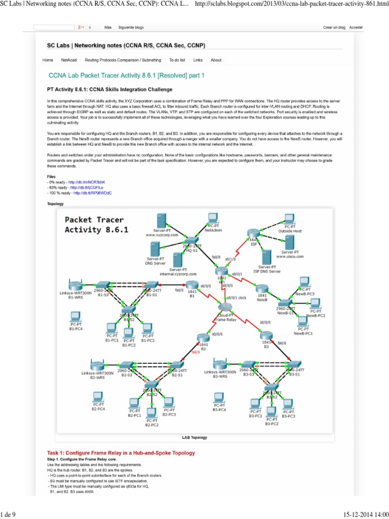 CCNA Packet Tracer Lab Activities | PDF | Computers