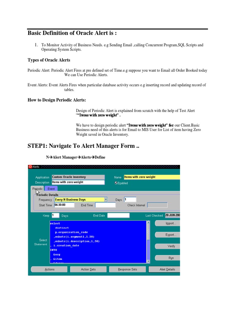 Basic Definition Of Oracle Alert Is Oracle Database Databases