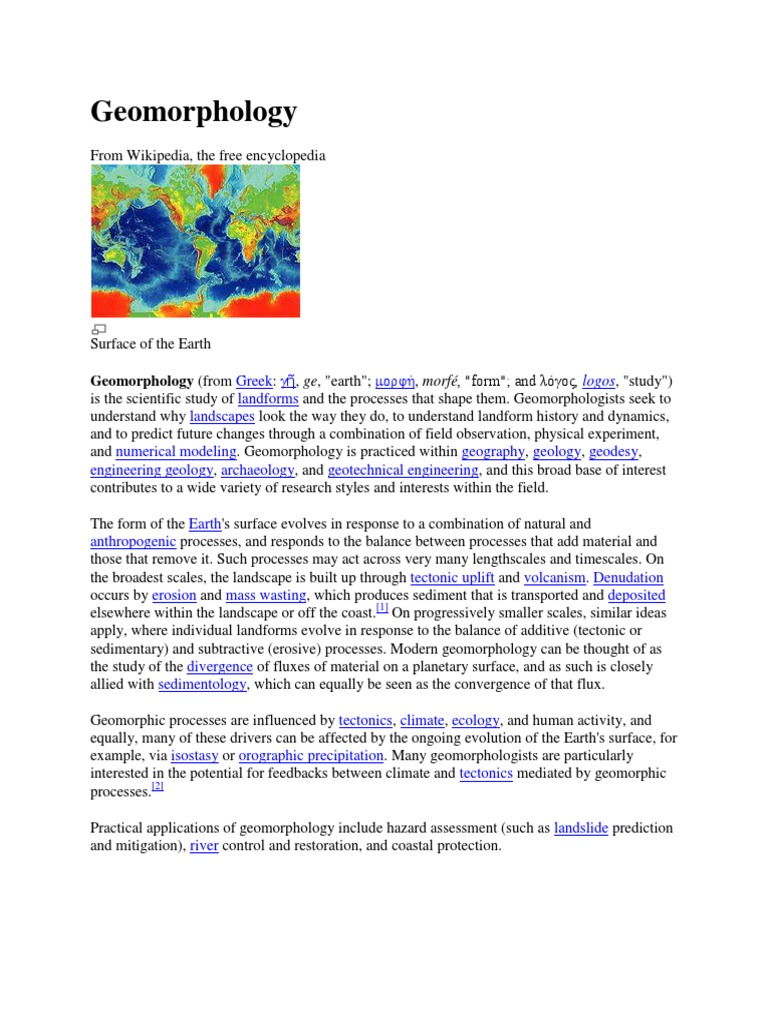 Geomorphology: Earth's Landform Science | PDF | Science & Mathematics