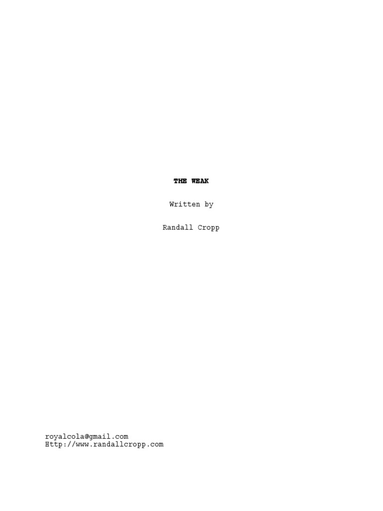 The Weak Final Script | PDF | Leisure
