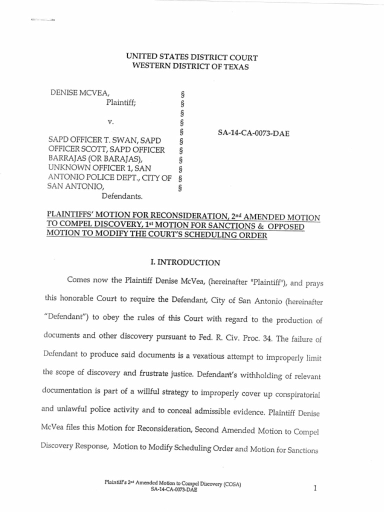 Second Amended Motion To Compel | PDF | Discovery (Law) | Judiciaries