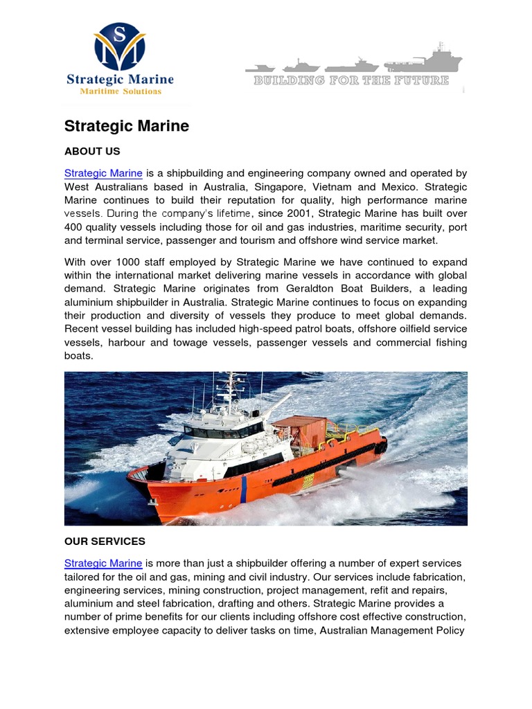Strategic Marine | PDF | Water Transport | Ships