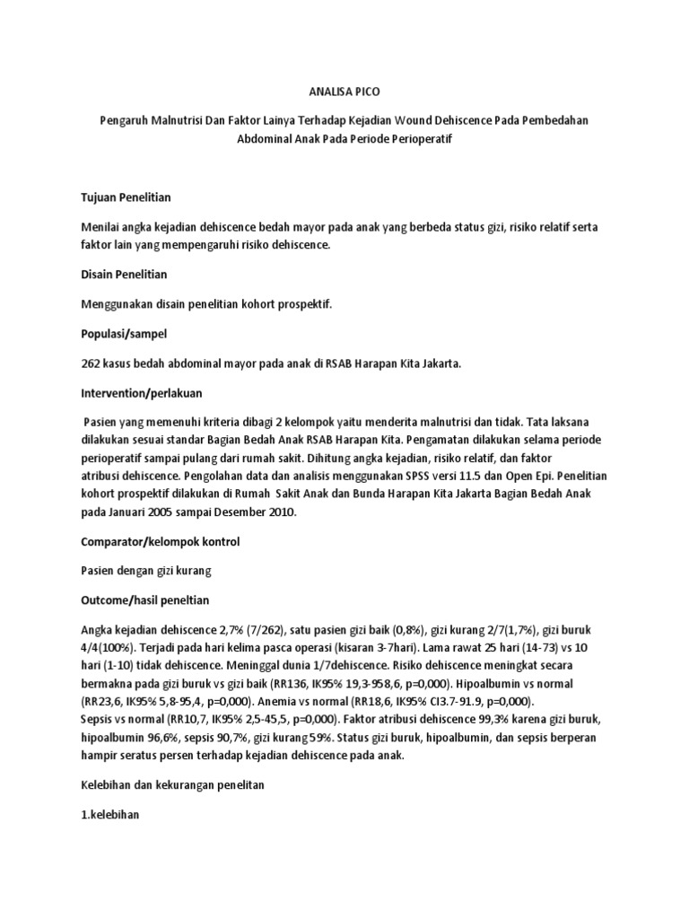 Analisa Pico Jurnal Keperawatan Medikal Bedah | PDF