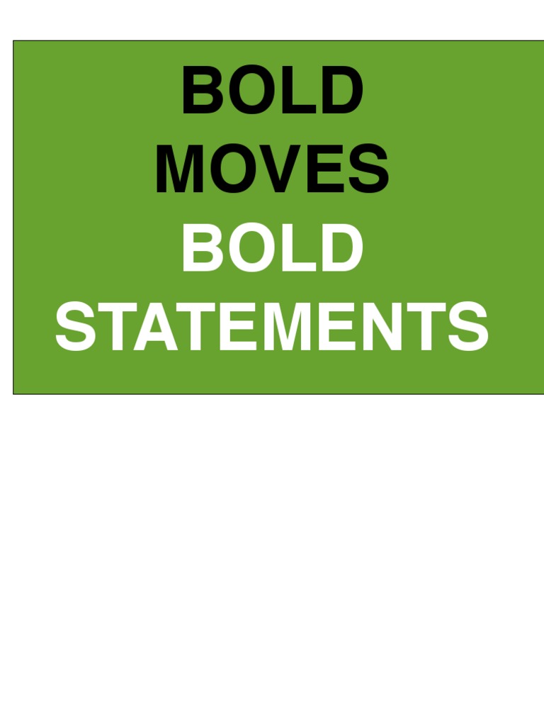 Be Bold | PDF