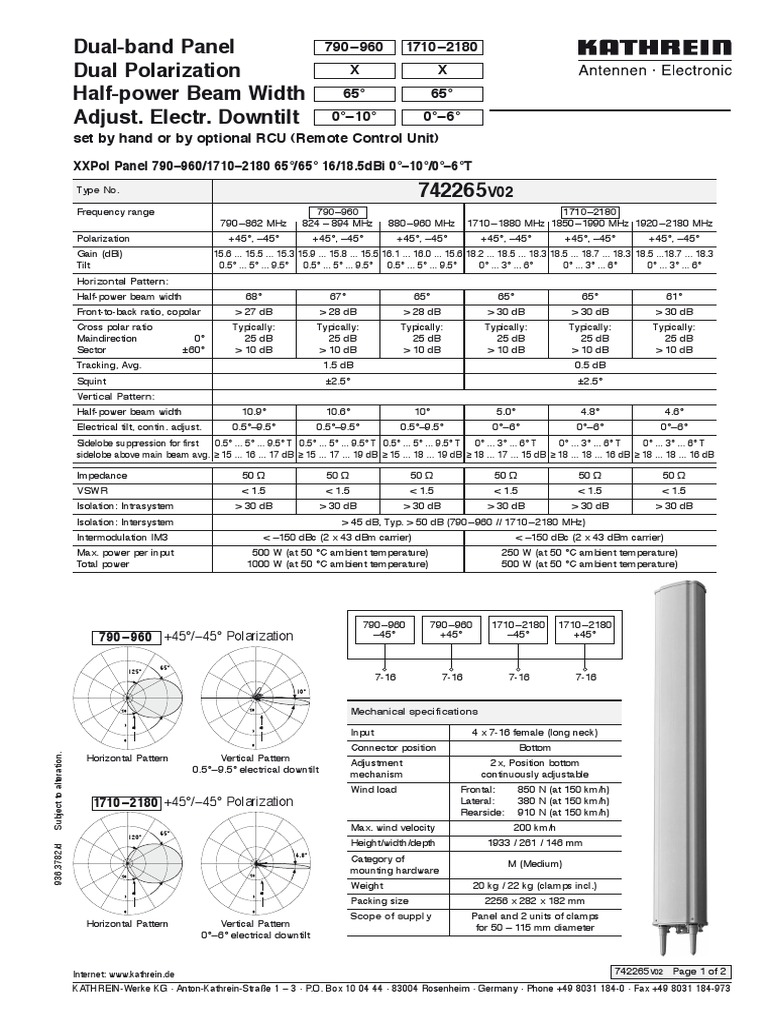 742265V02 | PDF | Antenna (Radio) | Decibel