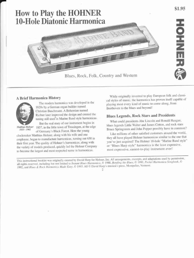 Hohner Harmonica Booklet | PDF | Harmonica | Music Theory