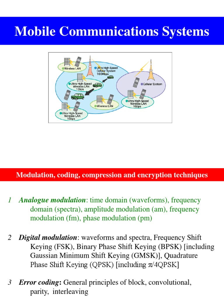 Mobile Communications Systems | PDF | Modulation | Radio Propagation