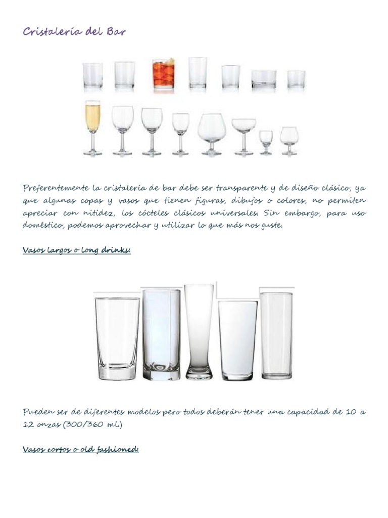 Tipos de Copas y Sus Usos en Coctelería | PDF | brandy | Vino