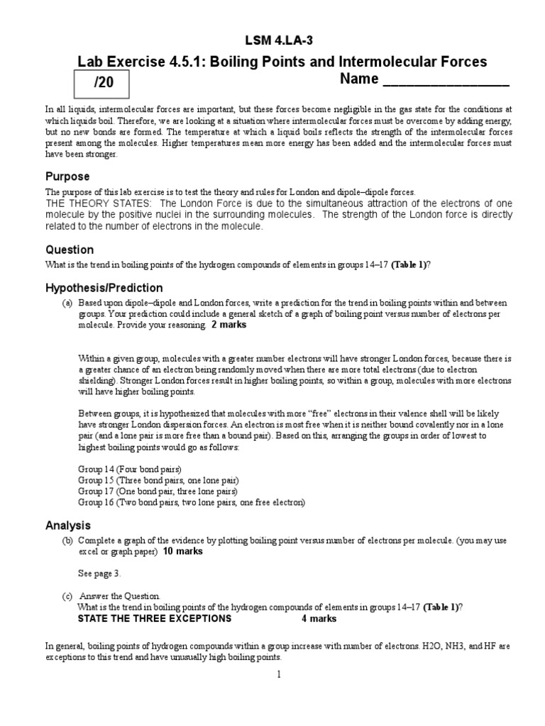 Lab Example | PDF | Intermolecular Force | Chemical Bond