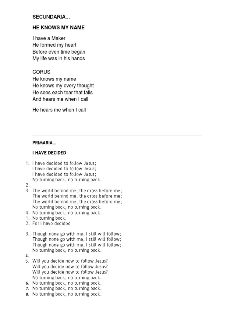 Cantos en Inglés | PDF