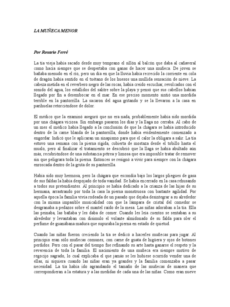 Rosario Ferre La Muñeca Menor | PDF