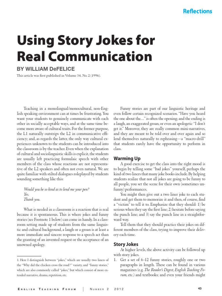 Using Jokes For Communication | PDF | Foreign Language Studies ...