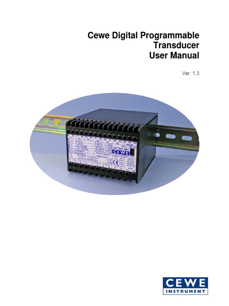 Cewe Digital Programmable Transducer User Manual Cewe BGX5 PDF | PDF ...