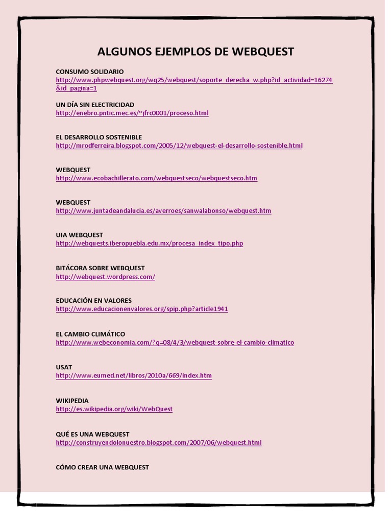 Ejemplos de WEBQUEST | PDF | Tecnología