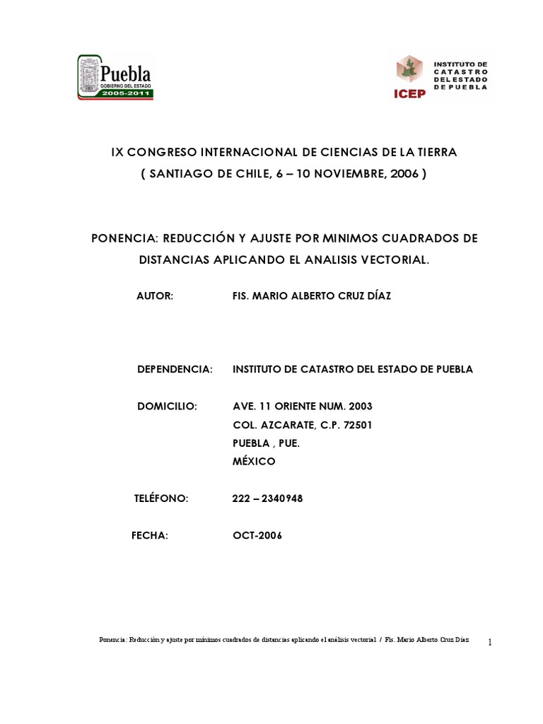 Radio de Curvatura y Formulas | PDF | Vector Euclidiano | Geodesia