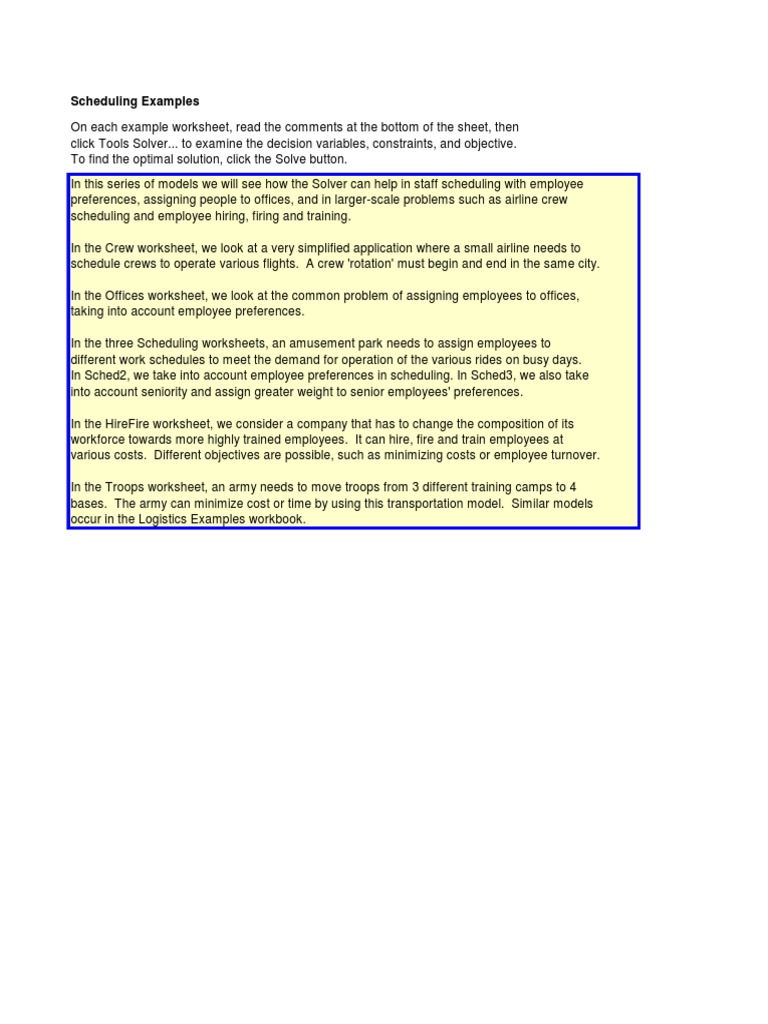 Scheduling Examples | Download Free PDF | Scheduling (Production ...