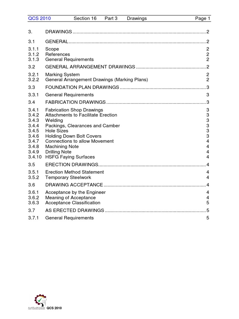 QCS 2010 Section 16 Part 3 Drawings PDF | PDF | Engineering Tolerance | Metal Fabrication
