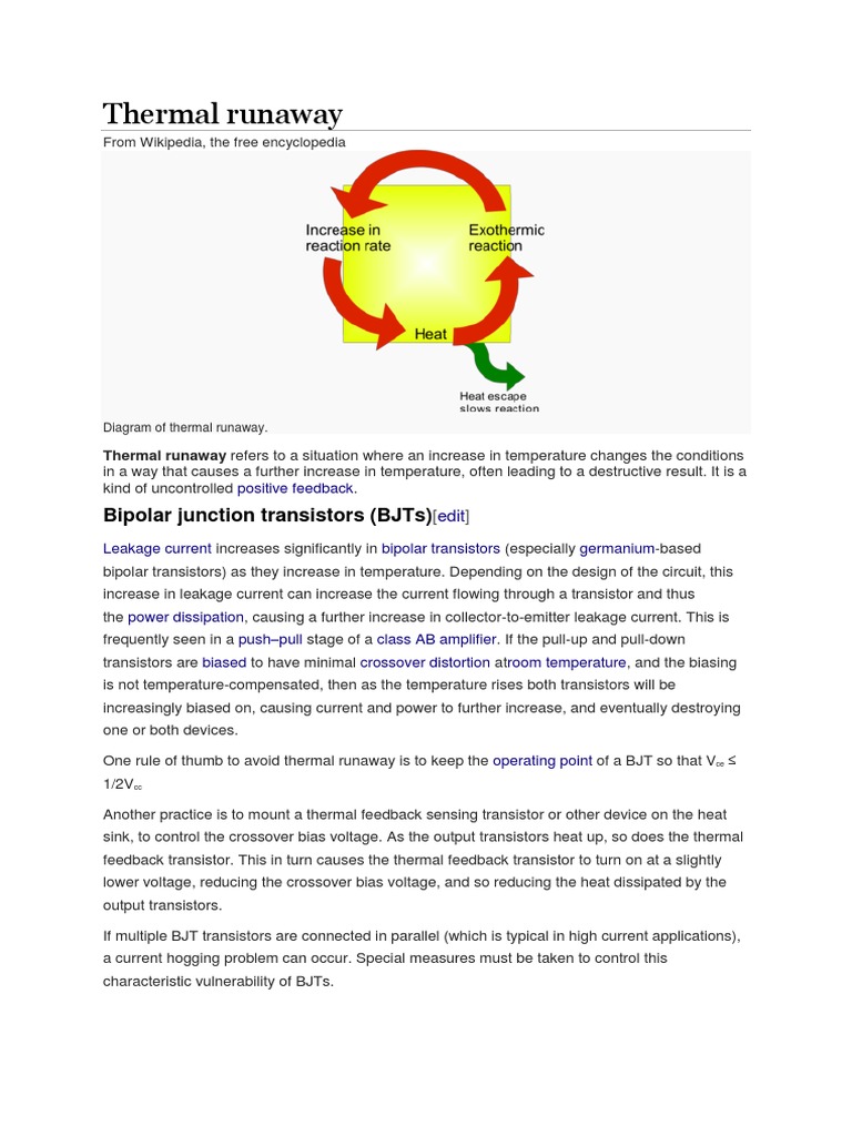 Understanding Thermal Runaway in BJTs | PDF