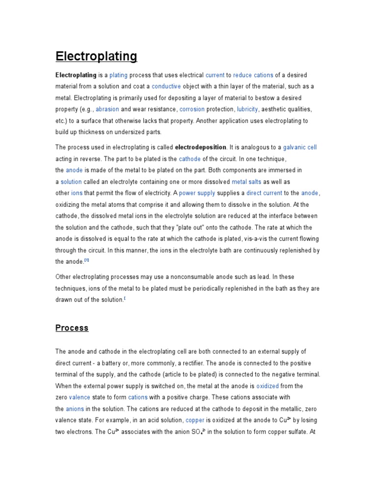 Electroplating | PDF | Metals | Materials