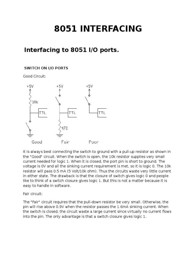 8051 Interfacing: Interfacing To 8051 I/O Ports | Download Free PDF ...