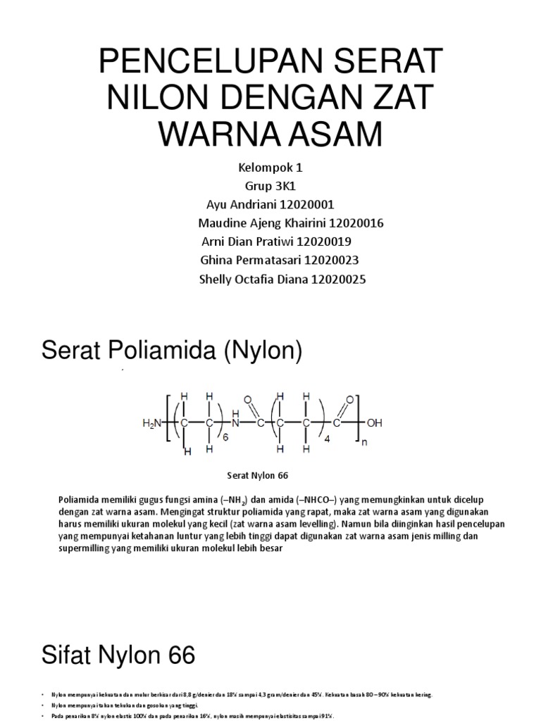 Pencelupan Serat Nilon Dengan Zat Warna Asam | PDF | Seni