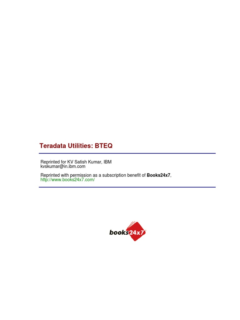 Teradata Bteq Utility | PDF