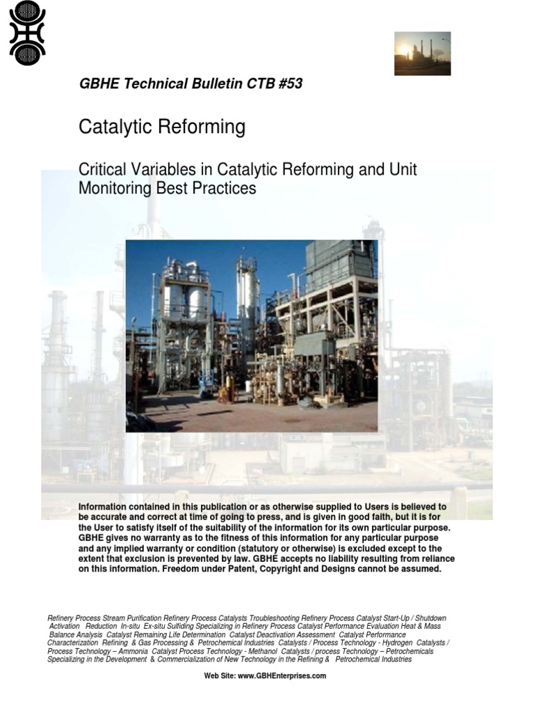Critical Variable in Catalytic Reforming and Unit Monitoring Best ...