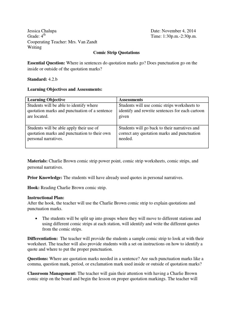 Punctuation in Comic Strips | PDF | Punctuation | Quotation Mark