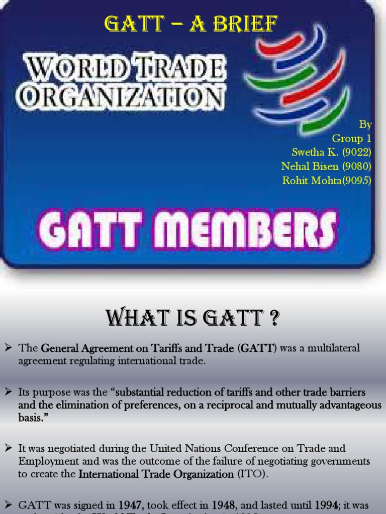 Overview of the GATT Agreement | PDF | General Agreement On Tariffs And ...
