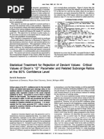 Dixon's Q-Test Critical Values Table | PDF | Analysis | Methodology