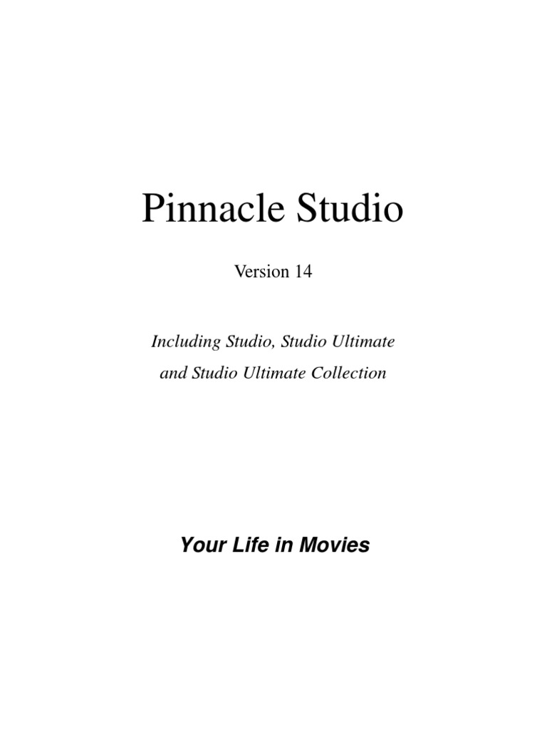 Pinnacle Studio 14HD Manual | PDF | Videocassette Recorder | Video
