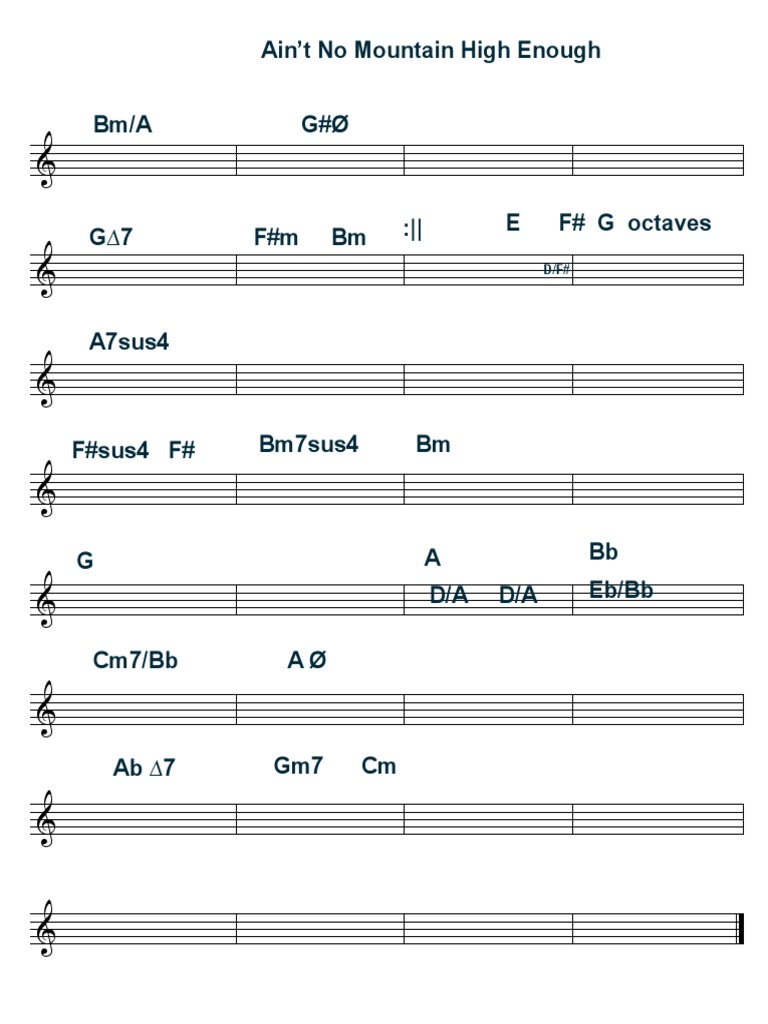 Ain't No Mountain High Enough Chords | PDF