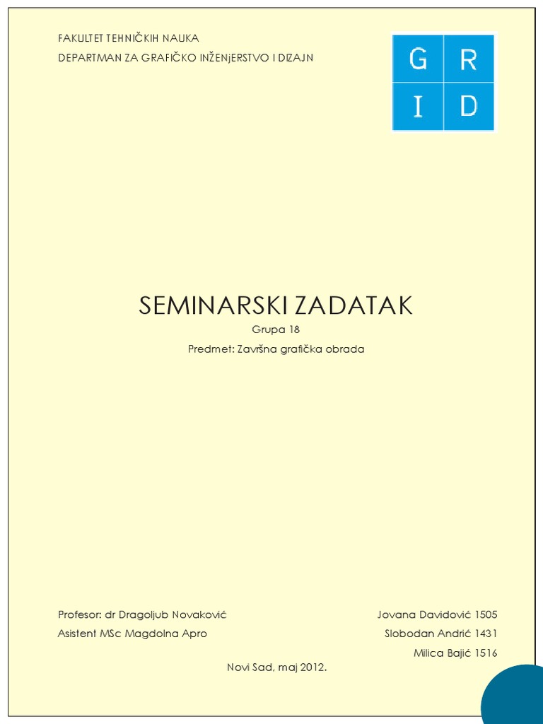 Tehnoloski Postupak Izrade Monografije PDF | PDF