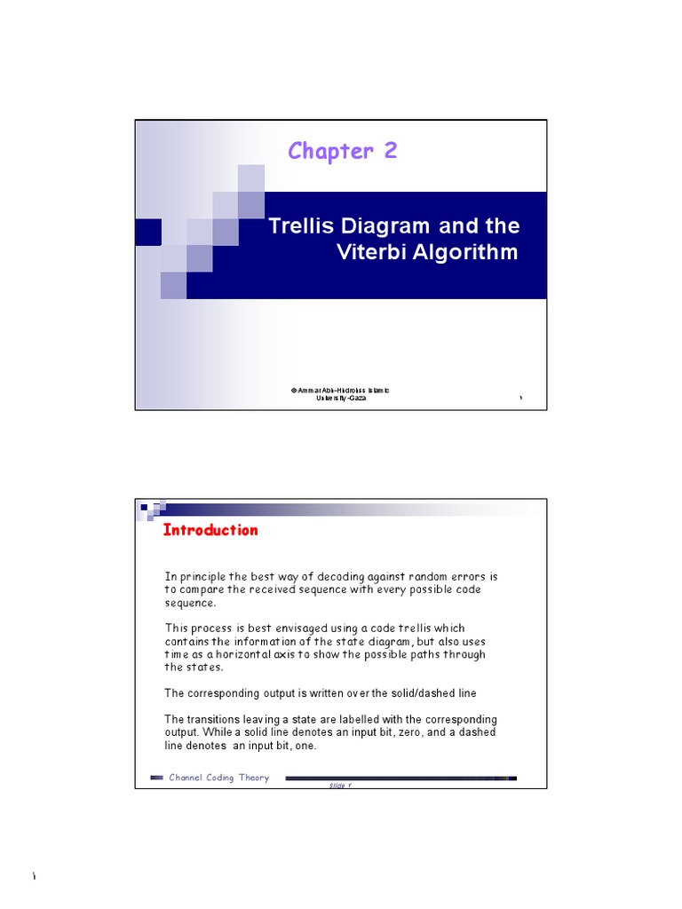07 Trellis Diagram And The Viterbi Algorithm Pdf Telecommunications