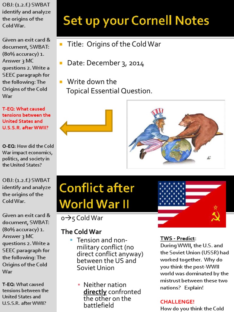 WEBNotes - Day 1 - 2014 - Origins of The Cold War | PDF | Containment ...