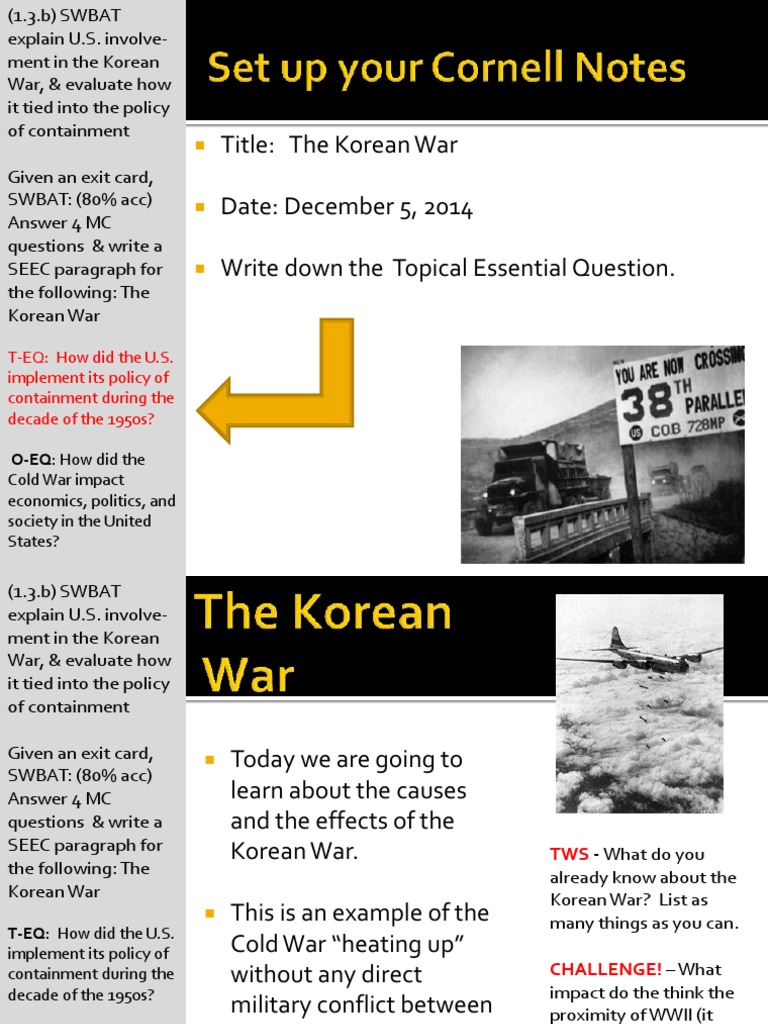 WEBNotes - Day 3 - 2014 - Korean War | PDF | Containment | Korean War