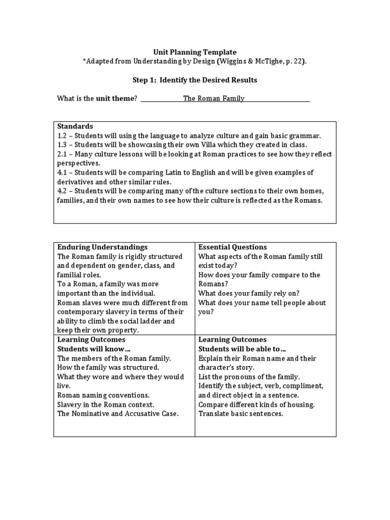 Unit Planning | PDF | Language Arts & Discipline