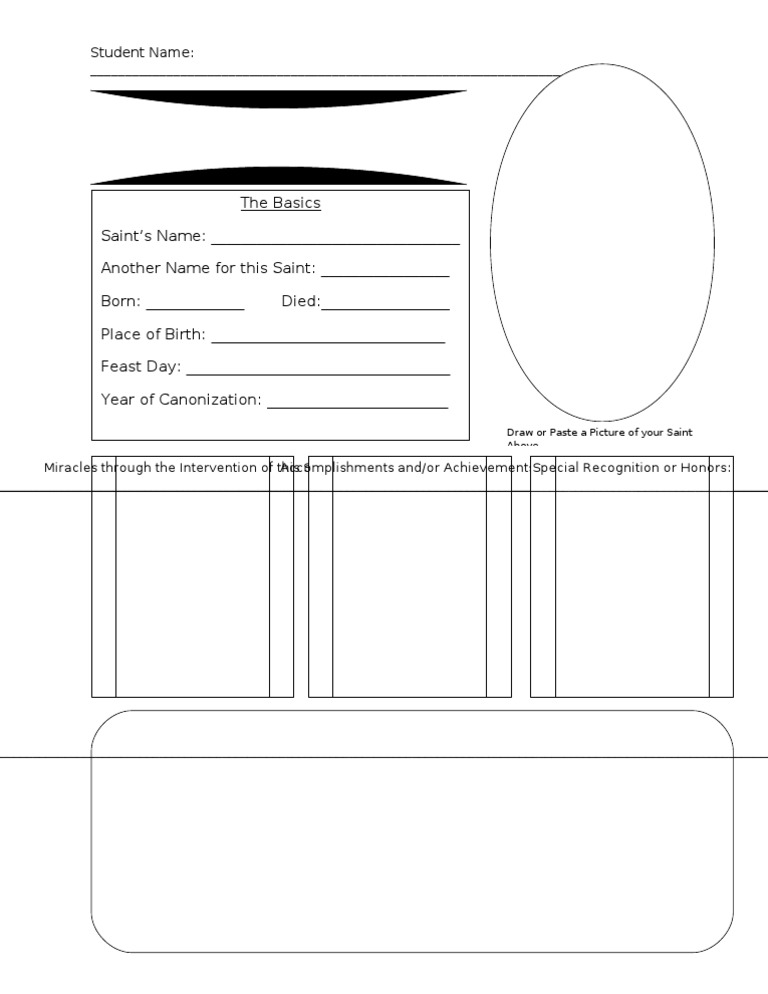 Saint Profile Template and Key | PDF