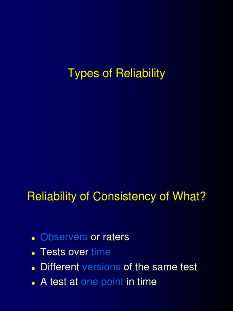 Types of Reliability | PDF