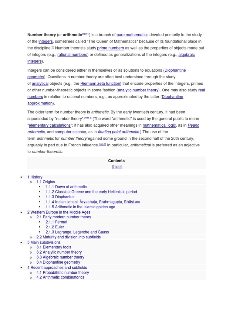 Number Theory | PDF | Number Theory | Prime Number
