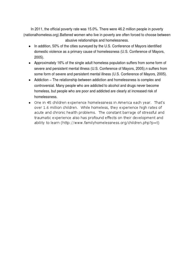 Homelessness | PDF | Self-Improvement