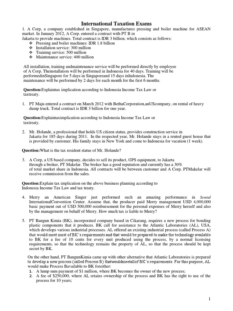 International Taxation Assessment Guide | PDF | International Taxation ...