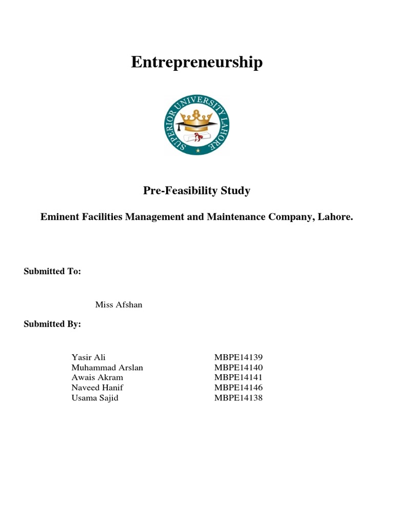 Entrepreneurship: Pre-Feasibility Study | PDF | Quality (Business) | Forecasting