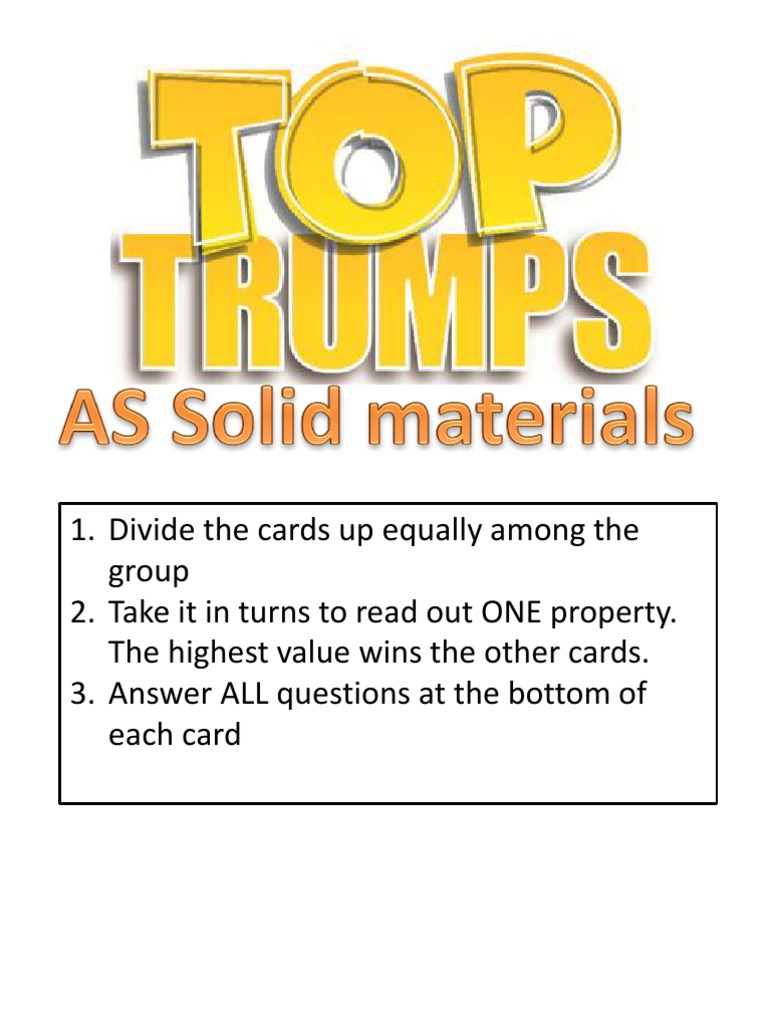 Materials Top Trumps | PDF | Strength Of Materials | Deformation ...