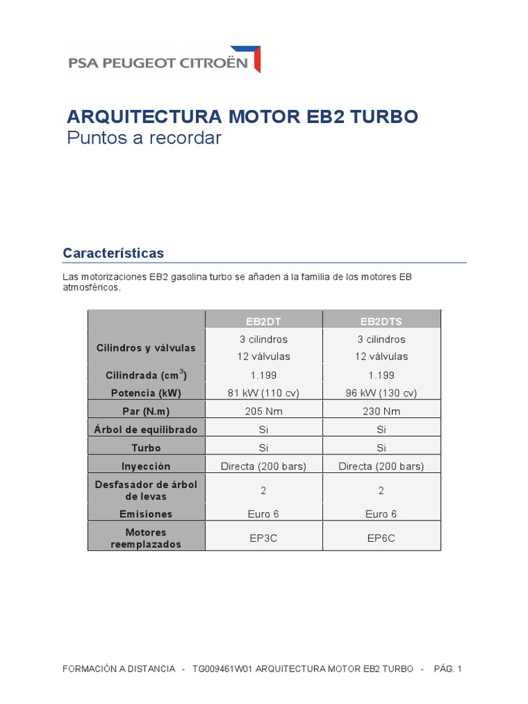 Arquitectura del Motor EB2 Turbo | PDF
