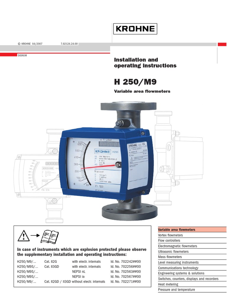 MA H250 M9 en 070418 | PDF | Flow Measurement | Screw